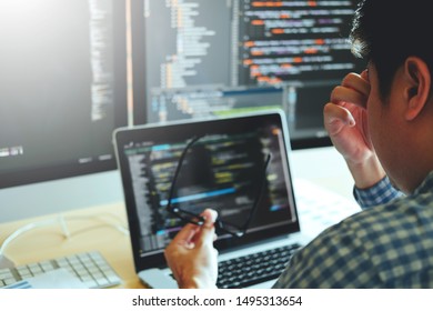 Developing Programmer Development Website Design Coding Stock Photo ...
