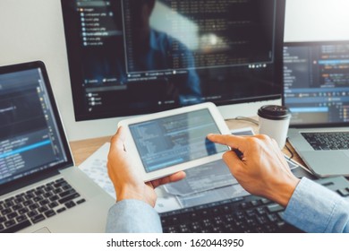 Developing Programmer Development Website Design Coding Stock Photo ...