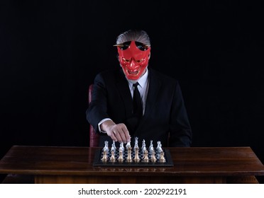 Devil Plays Chess Black Studio Background Stock Photo 2202922191 ...