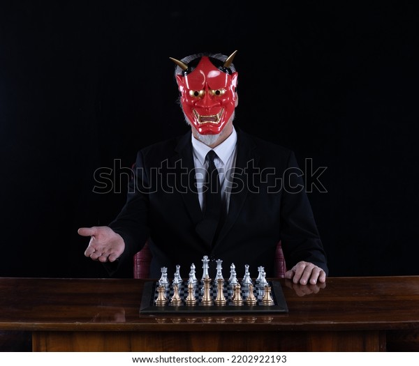 Devil Plays Chess Black Studio Background Stock Photo 2202922193 ...
