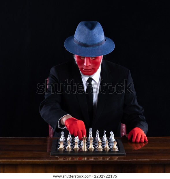 Devil Plays Chess Black Studio Background Stock Photo 2202922195 ...