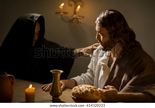 Devil Trying Make Jesus Christ Fall Stock Photo (Edit Now) 614320223