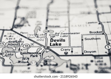 Devils Lake On Usa Map Stock Photo 2118926543 | Shutterstock