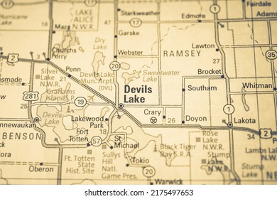 Devils Lake On Usa Map Stock Photo 2175497653 | Shutterstock