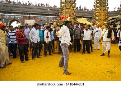 Devotee Hindu Men Beating Self Torture Stock Photo (Edit Now) 1418444213