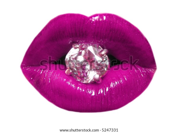 Diamond Between Red Lips Stock Photo 5247331 | Shutterstock