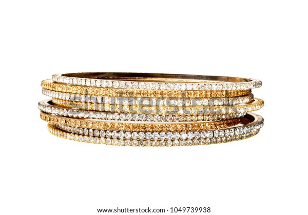 Diamond Gold Bangle Stack Stock Photo 1049739938 | Shutterstock