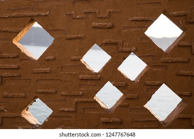 Diamond Pattern Wall Mud Brick Stock Photo 1247767648 | Shutterstock