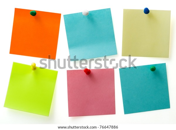 Different Color Post Notes Spins Isolated Stock Photo 76647886 ...