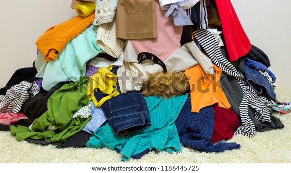 Different Colored Clothes Background Mixed Dresses Stock Photo (Edit ...