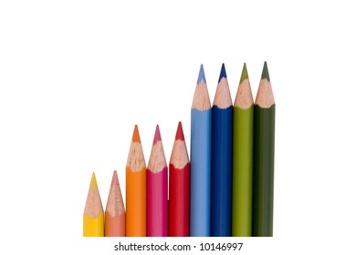 Different Rows Colored Pencils Isolated On Stock Photo (Edit Now) 10146997