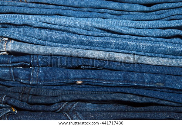 Different Shades Blue Denim Stack Blue Stock Photo 441717430 | Shutterstock