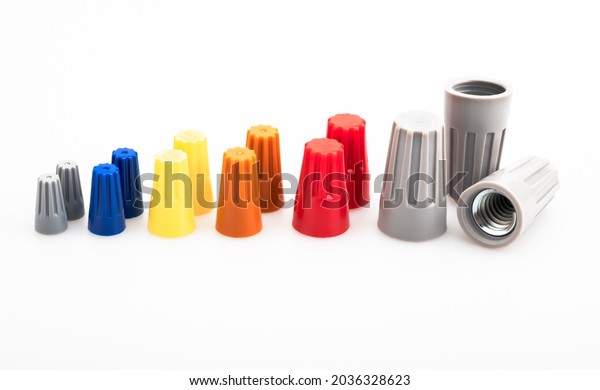 Different Sizes Colors Wire Nut Connectors Stock Photo 2036328623