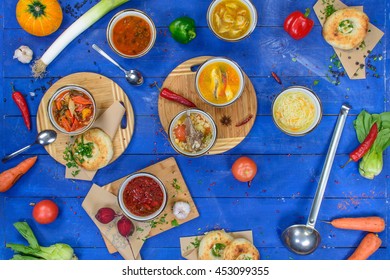 Different Soups Top View Stock Photo 453099355 | Shutterstock