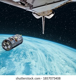 Different Spacecrafts Earth Space Elements This Stock Photo 1857073408 ...