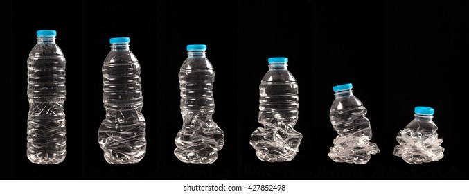 Different Steps Compressing Plastic Bottle Isolated Stock Photo (Edit ...