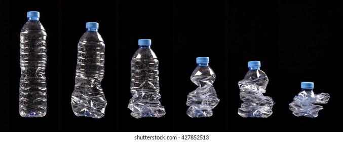 Different Steps Compressing Plastic Bottle Isolated Stock Photo ...