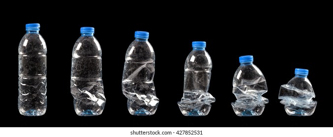 Different Steps Compressing Plastic Bottle Isolated Stock Photo (Edit ...