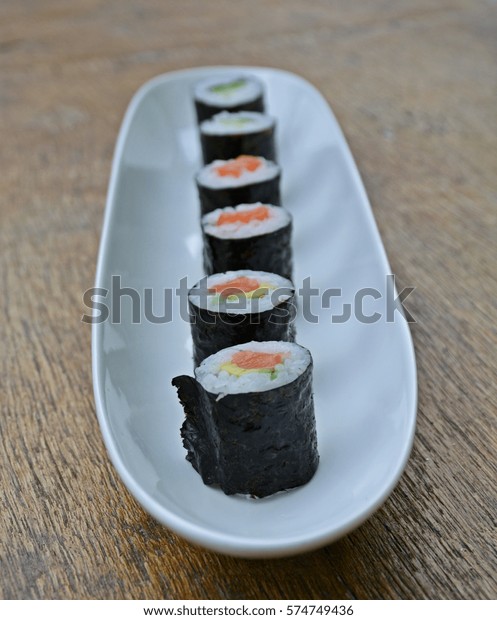 Different Sushi Row Stock Photo 574749436 | Shutterstock