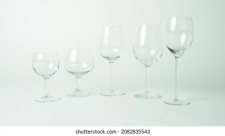 Different Types Empty Glasses Row Starting Stock Photo 2082835543 ...