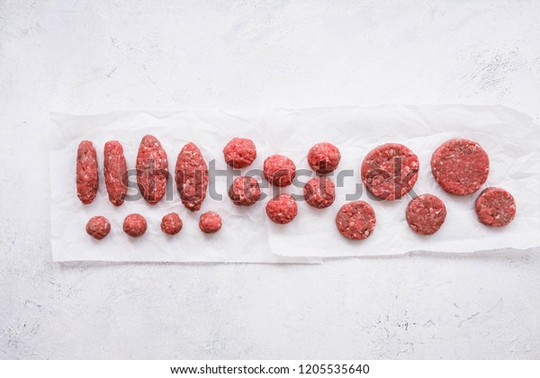 Different Types Ground Beef Meat Mince Stock Photo 1205535640 ...