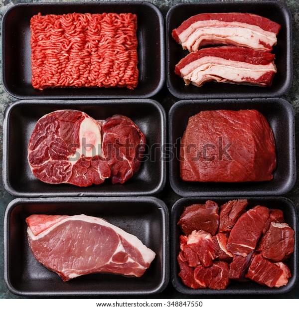 Different Types Meat Plastic Boxes Packaging Stock Photo (Edit Now ...