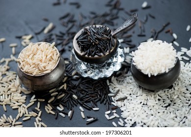 Different Types Raw Rice Horizontal Shot Stock Photo 197306201 ...