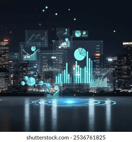 Digital Background Charts Graphs Showcasing Financial AI-generated ...