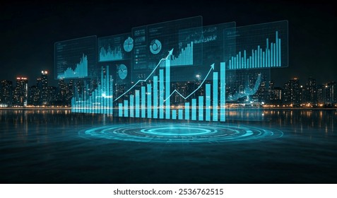 Digital Background Charts Graphs Showcasing Financial AI-generated ...