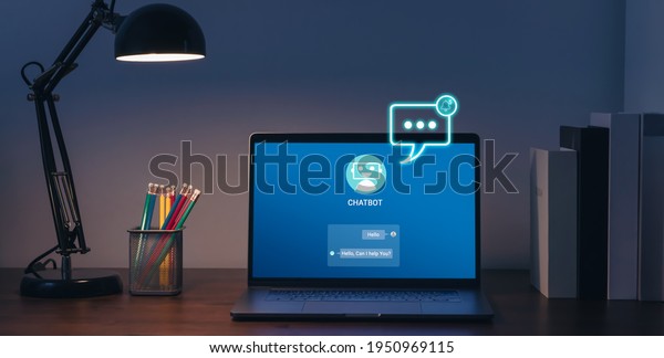 Digital Chatbot Notifications Message Alert Screen Stock Photo (Edit ...
