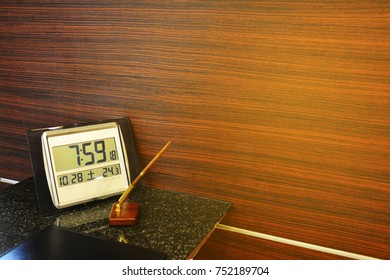 Digital Clock On Corner Information Counter Stock Photo (Edit Now ...