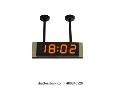 Digital Clock On White Backgroundisolate Stock Photo 488248528 ...