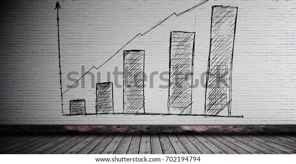 Digital Composite Bar Chart Incremental Drawn Stock Photo 702194794 ...