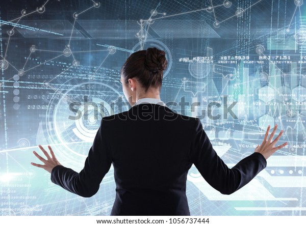 Digital Composite Futuristic Room Interface Businesswoman Stock Photo ... Digital Composite Futuristic Room Interface Businesswoman Stock Photo ...