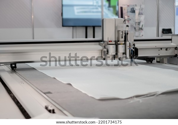 Digital Cutting Creasing Plotter Cnc Flatbed Stock Photo 2201734175 ...