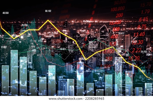 Digital Indicators Declining Graphs Stock Market Stock Photo 2208285965 ...