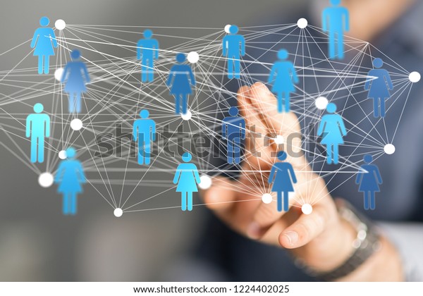 Digital Network Hand Stock Photo 1224402025 | Shutterstock