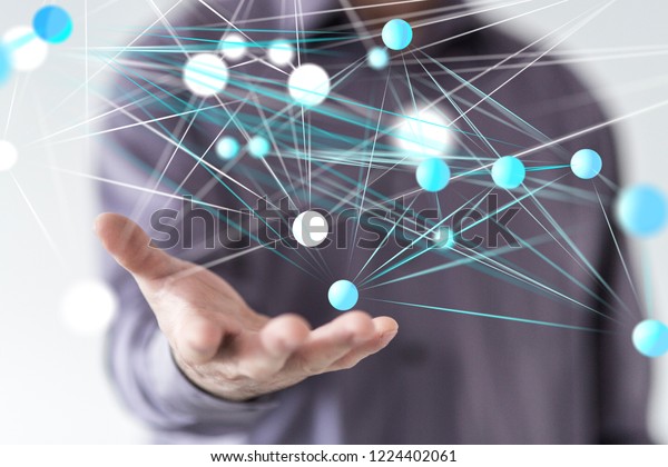 Digital Network Hand Stock Photo 1224402061 | Shutterstock