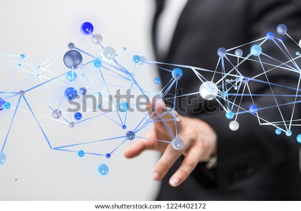 Digital Network Hand Stock Photo 1224402172 | Shutterstock