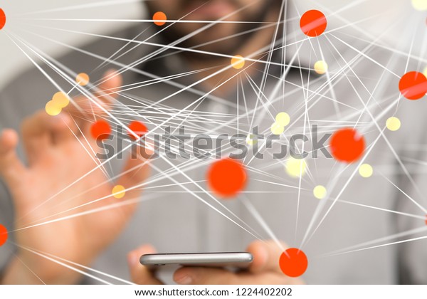 Digital Network Hand Stock Photo 1224402202 | Shutterstock