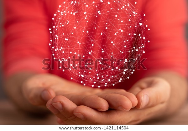 Digital Network Hand Connection Stock Photo 1421114504 | Shutterstock