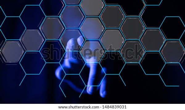 Digital Network Hand Tech Stock Photo 1484839031 | Shutterstock