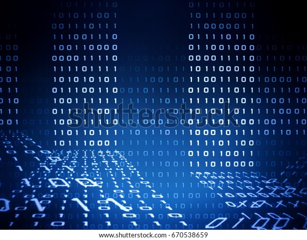 Digital Numbers Background Blue Binary Image Stock Photo 670538659 ...