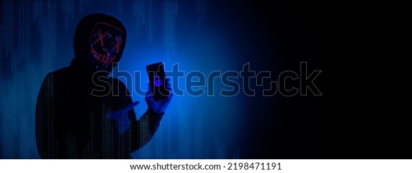 Digital Security Concept Anonymous Hacker Mask Stock Photo 2198471191 ...