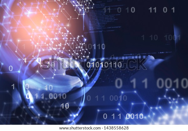 Digital Software Development Blockchain Technology Concept Stock Photo ...