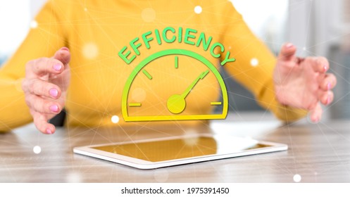 Digital Tablet Efficiency Concept Between Hands Stock Photo 1975391450 ...
