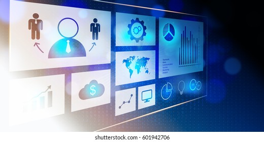 Digital Touch Screen Background Design Icons Stock Photo 601942706 ...