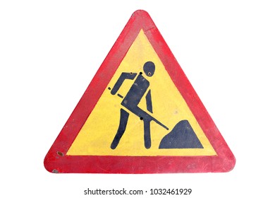 Construction Sign Road Work Sign Solid Stock Vector (Royalty Free ...