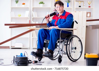 Disabled Carpenter Working Tools Workshop Stock Photo 716875720 ...