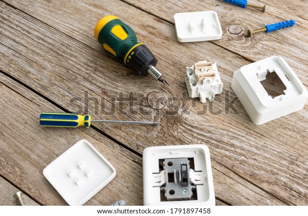 Disassembled Socket Switch On Table Along Stock Photo 1791897458 ...
